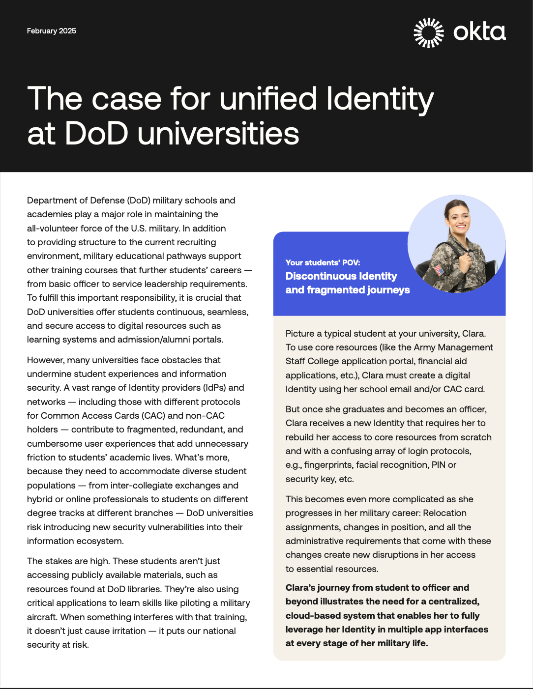 The case for unified Identity at DoD universities | Okta